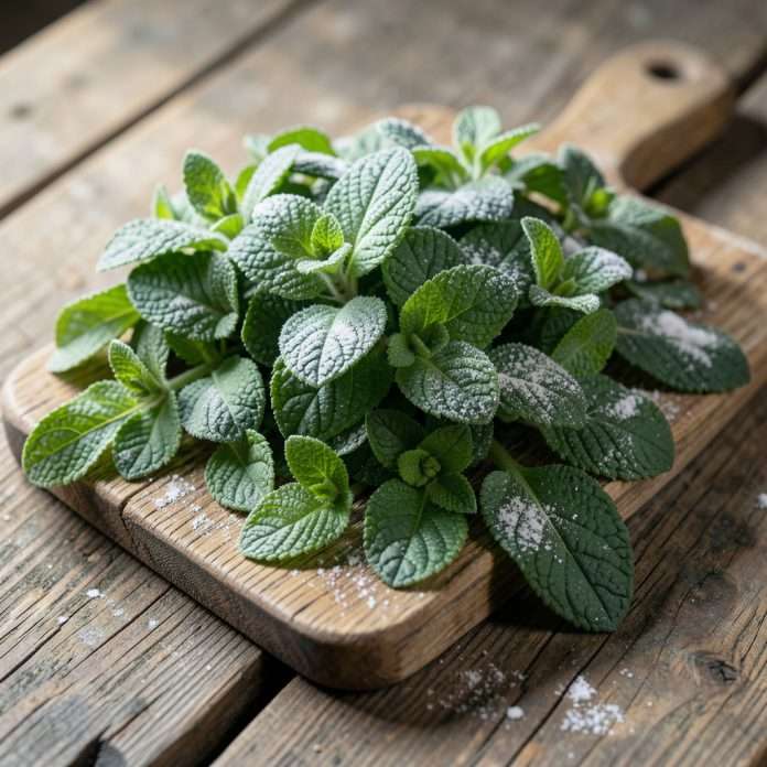 Powdery Mildew on Mint Leaves: White Coating and Leaf Distortion Clues ...